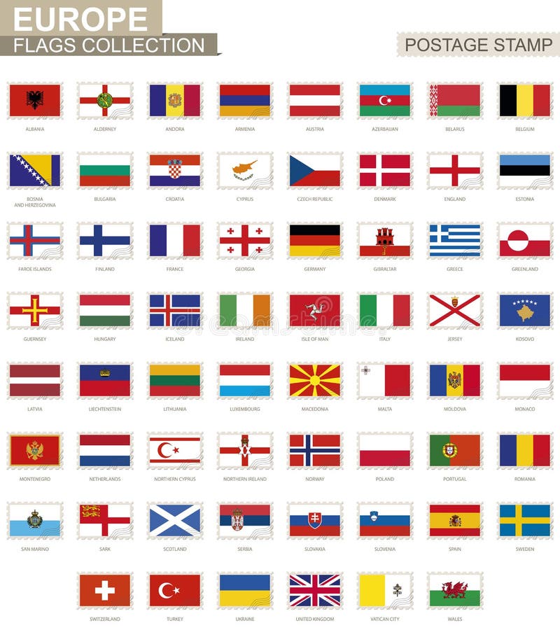 Postage Stamp with Europe Flags. Set of 62 European Flag Stock Vector ... Postage Stamp with Europe Flags. Set of 62 European Flag Stock Vector ...
