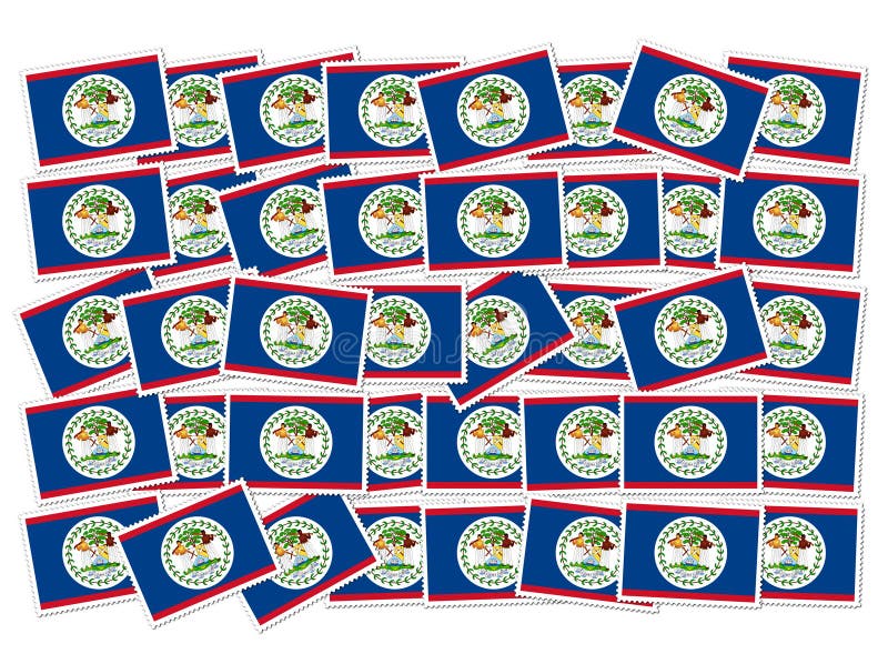 Postage Stamp with the Flag, National Flag of Belize Stock Illustration ...