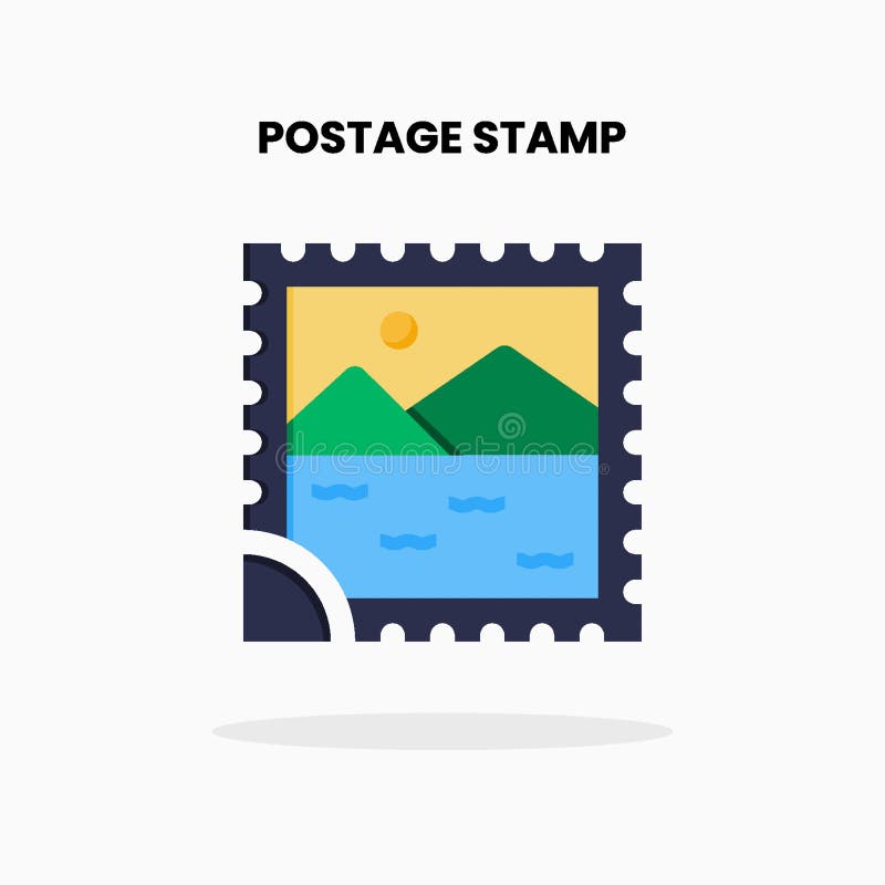 Postage Stamp flat icon. stock vector. Illustration of seal - 262236544