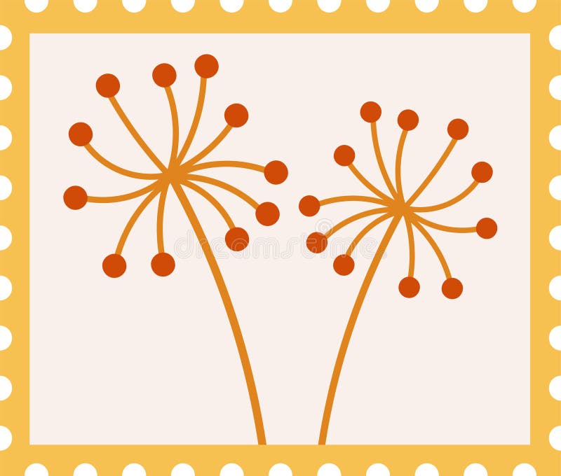 Postage Stamp with Flowers stock vector. Illustration of vintage ...