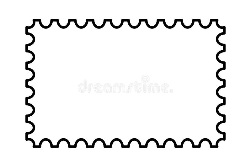 Postage Stamp Frames Set. Empty Border Template for Postcards and ...