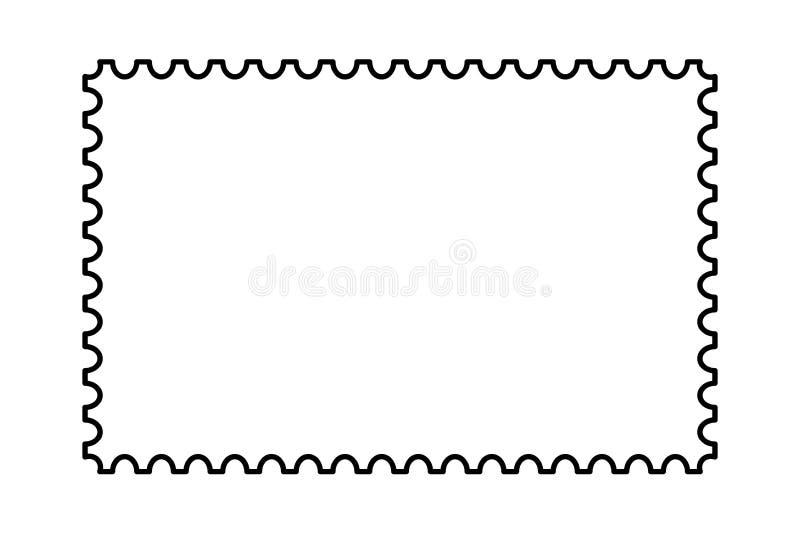 Postage Stamp Frame Empty Border Template For Postcards And Letters