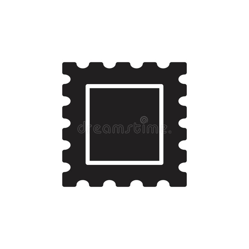 Postage Stamp Frame Icon Flat Line Illustration Stock Vector ...