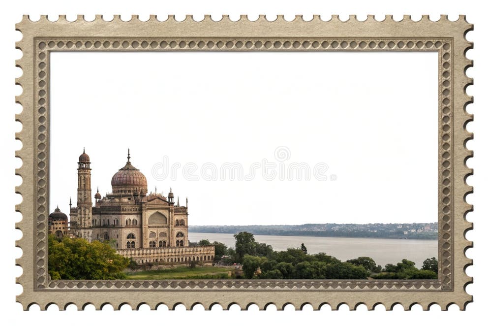 Postage Stamp Frame Isolated with Clipping Path Stock Illustration ...