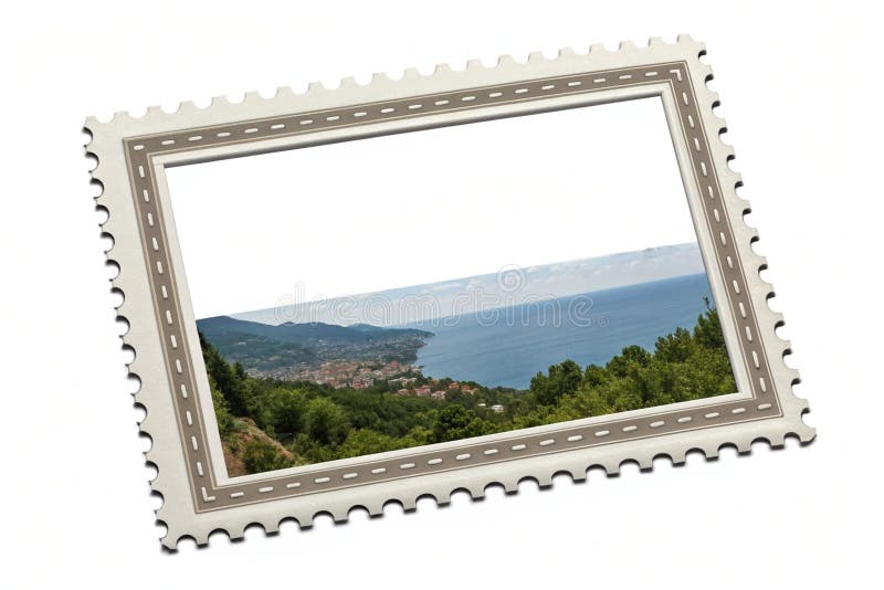 Postage Stamp Frame Isolated with Clipping Path Stock Illustration ...