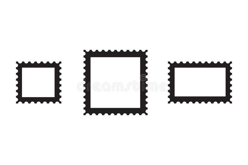 Postage Stamp Frames. Black Border Vector. Square Rectangular Designs ...