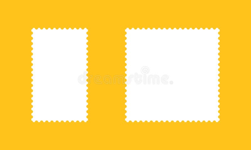 Postage Stamp Frames. Empty Borders, Backdrops for Postcards, Letters ...