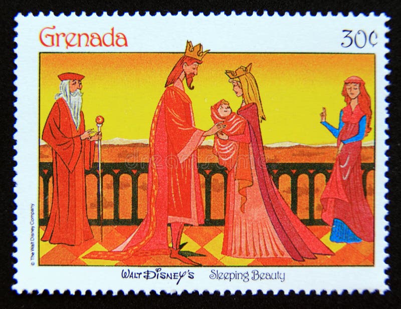 Postage Stamp Grenada 1987. Birth of Princess Aurora Editorial Stock ...