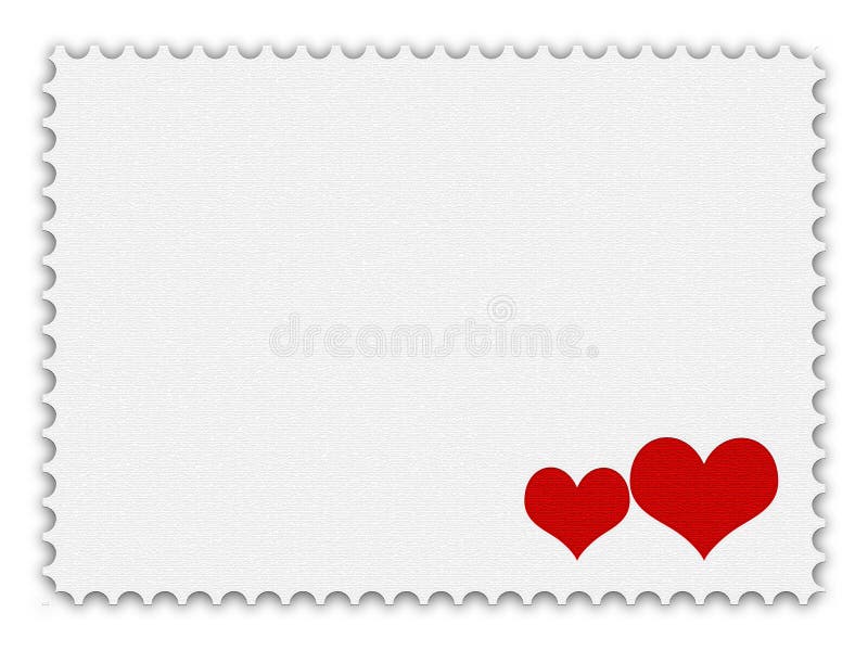 Postage stamp with heart stock illustration. Illustration of cherish ...