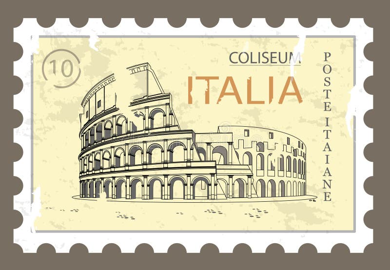Rome Postage Stamp Clip Art Roma Stamp Stock Illustrations – 126