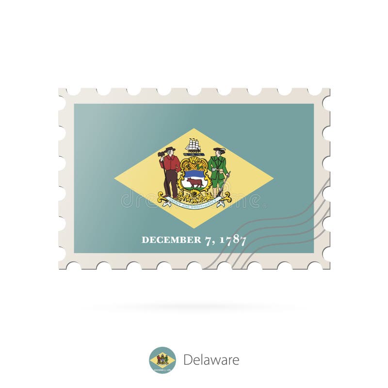 Delaware Postage Stamp Design. Vector Illustration. Stock Vector ...