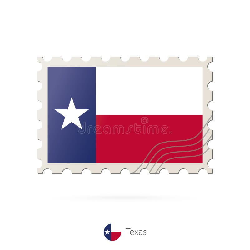 Postage Stamp with the Image of Texas State Flag Stock Vector ...