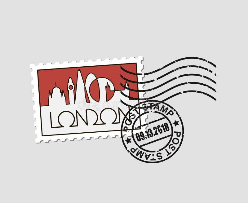 Postage stamp with London stock vector. Illustration of europe - 133108257