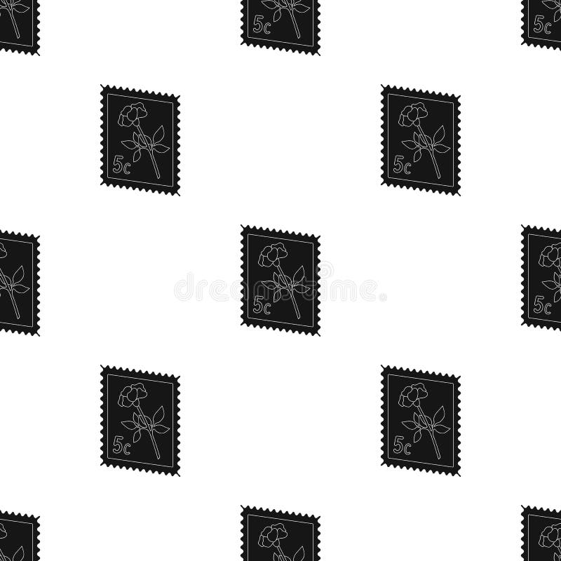 Postage Stamp.Mail and Postman Single Icon in Black Style Vector Symbol ...