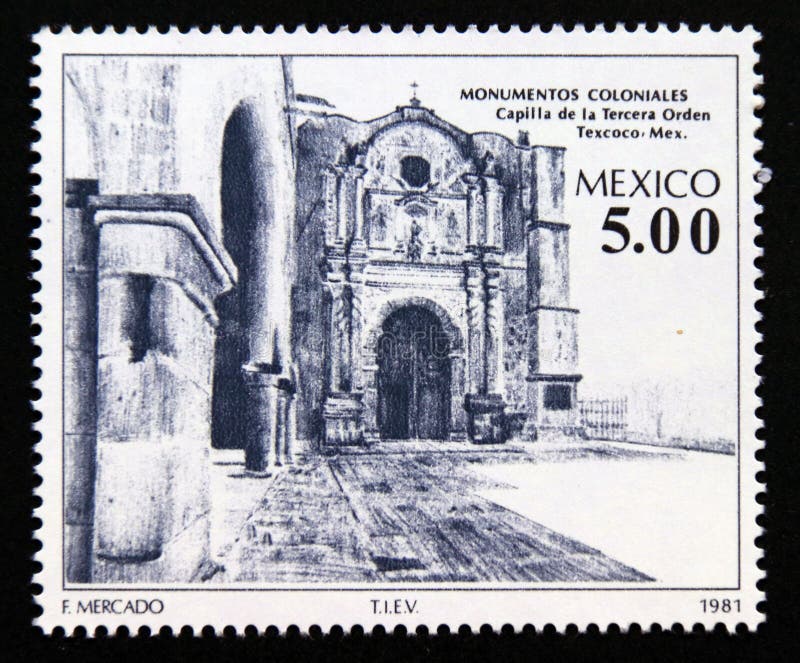 Postage Stamp Mexico, 1981. Third Order Chapel, Texoco Editorial ...