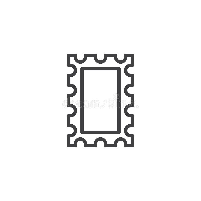 Postage stamp outline icon stock vector. Illustration of postmark ...