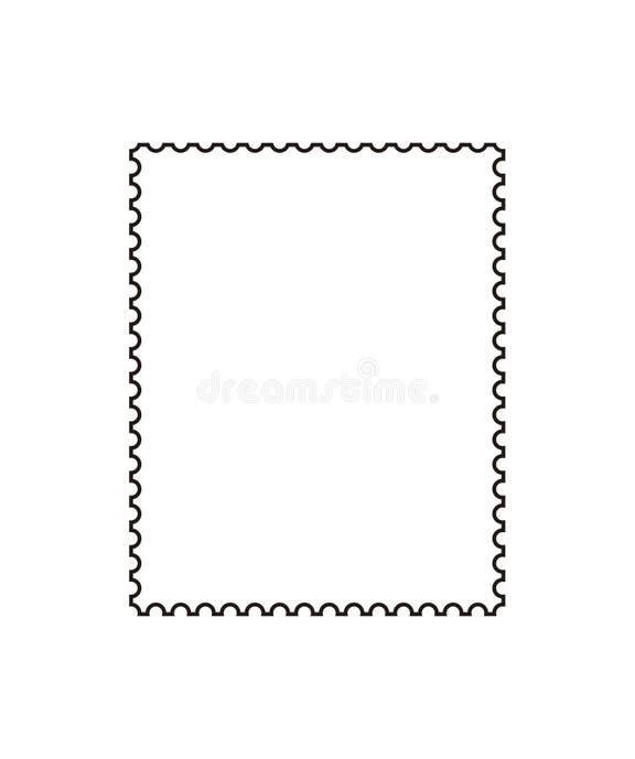 Postage Stamp Outline [vector] Stock Vector - Illustration of legal ...