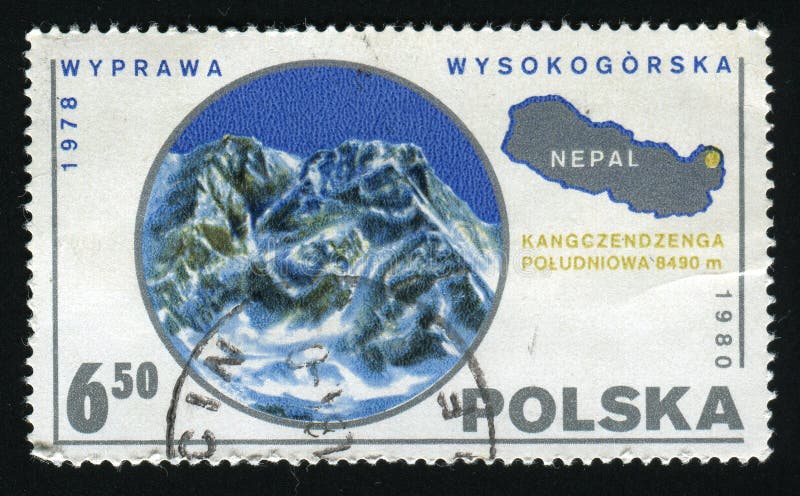 Postage stamp Mountain editorial stock photo. Image of nepal - 149595183