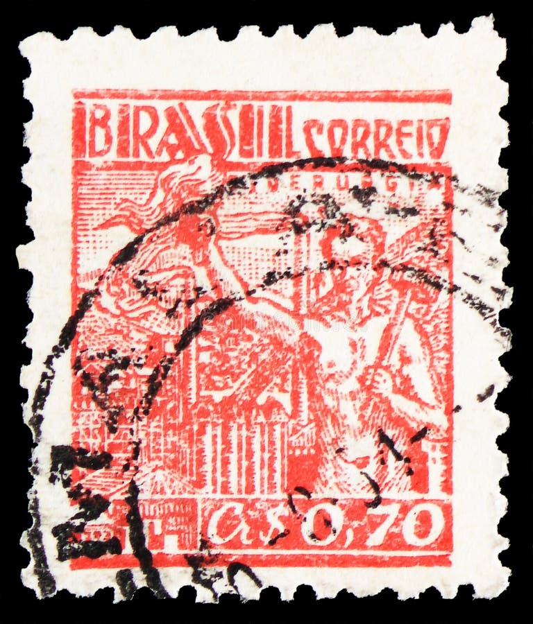 Postage Stamp Printed in Brazil Shows Steel Industry, Definitives ... Postage Stamp Printed in Brazil Shows Steel Industry, Definitives ...
