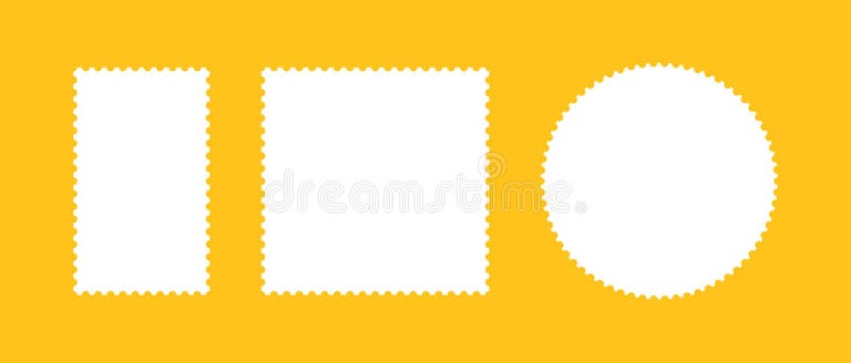 Postage Stamp Template Frames. Empty Borders, Backdrops for Postcards, Letters Mockup. Stock ...