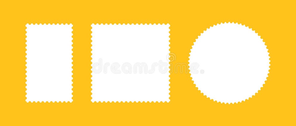 Postage Stamp Template Frames. Empty Borders, Backdrops for Postcards, Letters Mockup. Stock ...