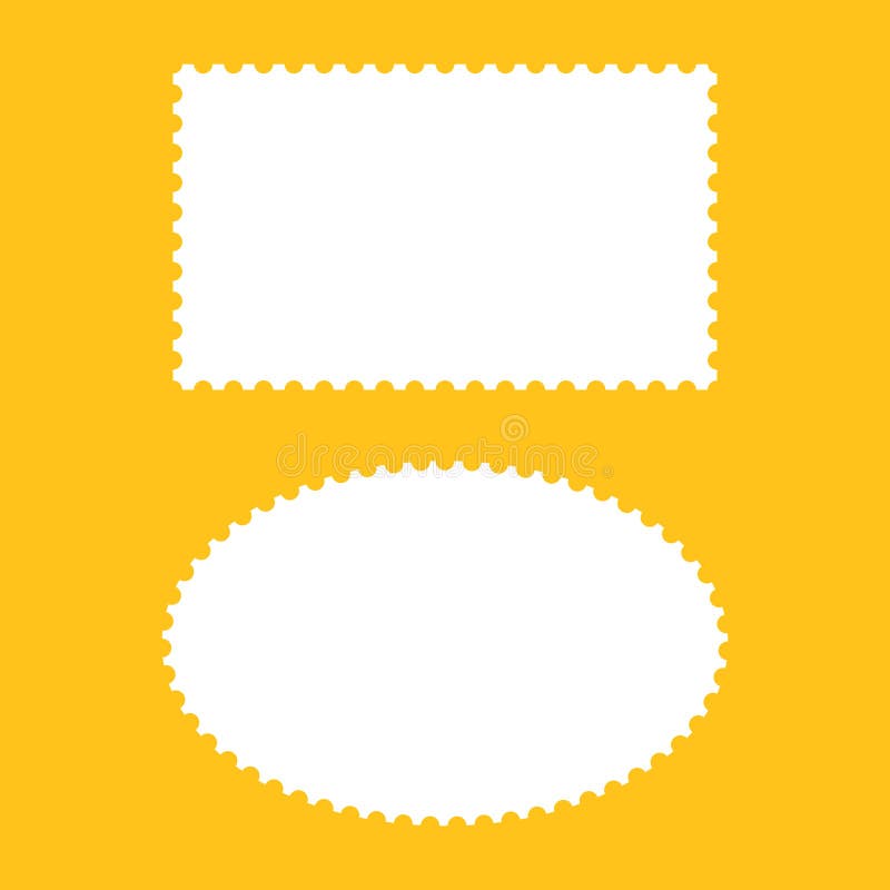 Postage Stamp Template Frames Set. Borders, Backdrops for Postcards ...