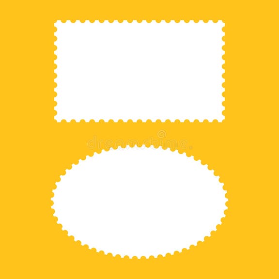 Postage Stamp Template Frames Set. Borders, Backdrops for Postcards ...