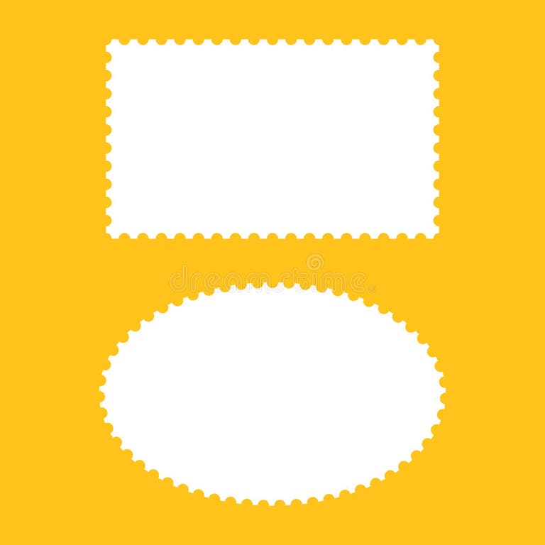 Postage Stamp Template Frames Set. Borders, Backdrops for Postcards ...