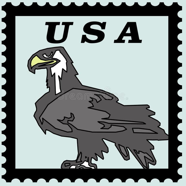 Postage Stamp Usa Bold Eagle Stock Vector - Illustration of original ...