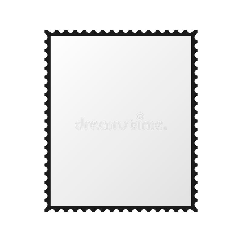 Postage Stamp Vector Blank Mockup Stock Vector - Illustration of border ...