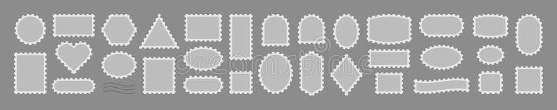 Postage Stamp Vector Frames Set. Postal Shapes Border. Vintage Post ...