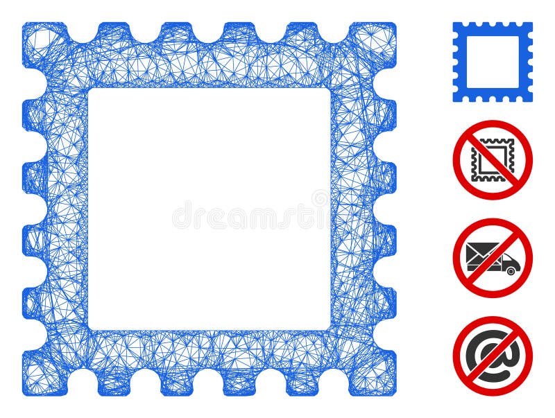 Postage Stamp Web Vector Mesh Illustration Stock Illustration ...