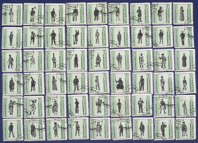 Postage stamps. editorial stock image. Image of uniform - 17528429