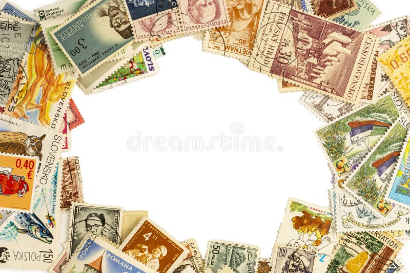 Postage Stamps from All Over the World. a Large Number of Different ...