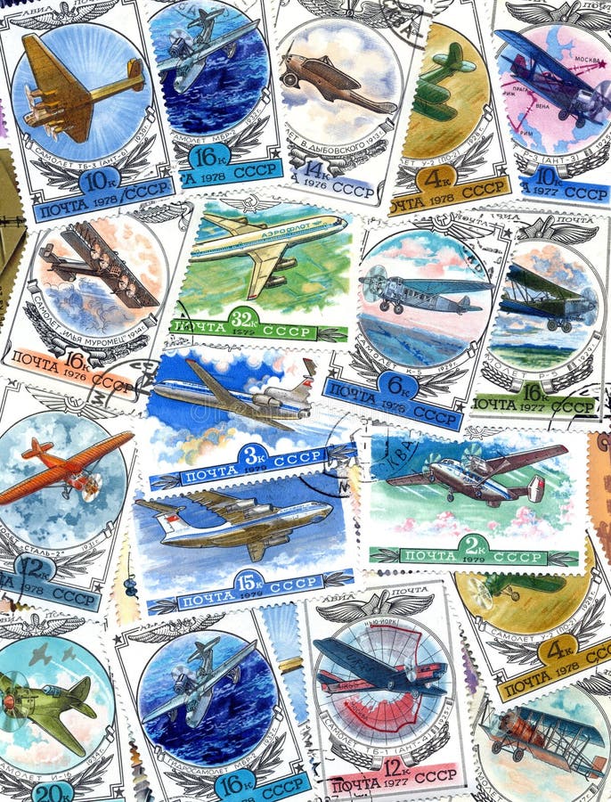 Postage Stamps: aviation editorial stock image. Image of transport ...