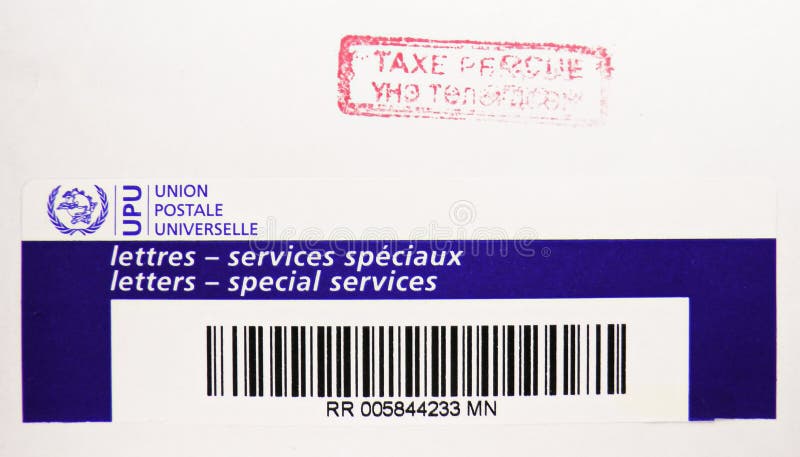 Postage Stamps on Envelope, Mongolia, with Code Bar Editorial Stock ...