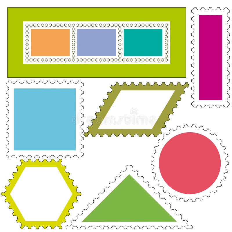 Postage stamps icons stock vector. Illustration of card - 18758959