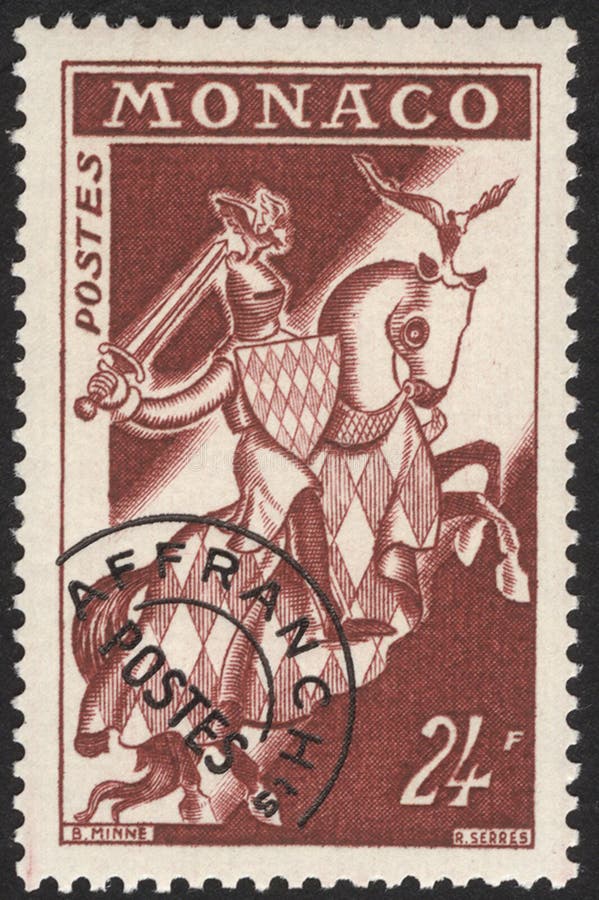 Stamp Printed in the Monaco. Stamp Printed by Monaco Editorial Stock ...
