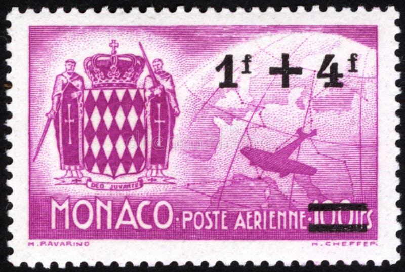 Postage Stamps of the Monaco. Editorial Photography - Image of aged ...