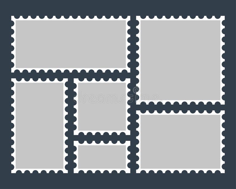 Postage Stamps Template. Blank Rectangle and Square Postage Stamps ...