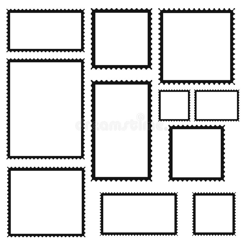 Postage Stamps Template. Blank Rectangle and Square Postage Stamps ...