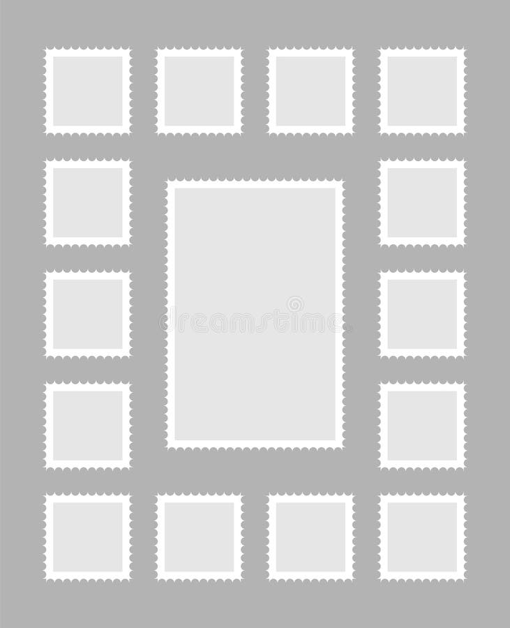 Postage Stamps Vector Vintage Border Post Mail. Postmark Perforated ...