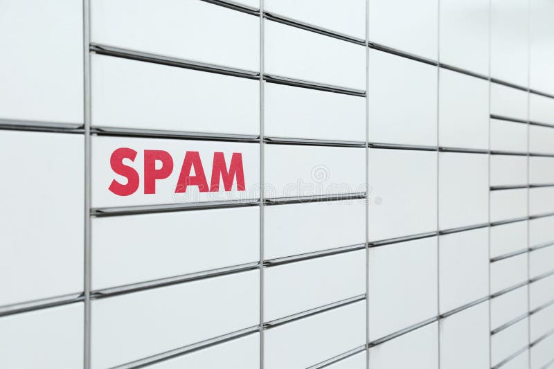 Postal Box with Word Spam on Parcel Locker. Space for Text Stock Photo ...