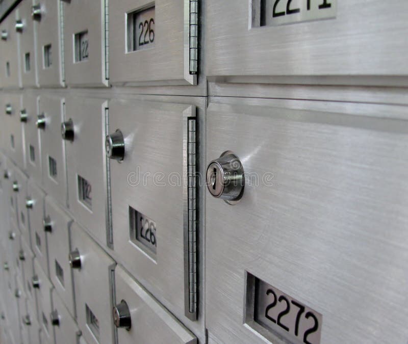 Postal boxes stock image. Image of blue, building, apartment - 74224925