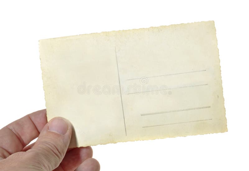 Hand Holding Empty Grunge Postcard Stock Image - Image of isolated ...