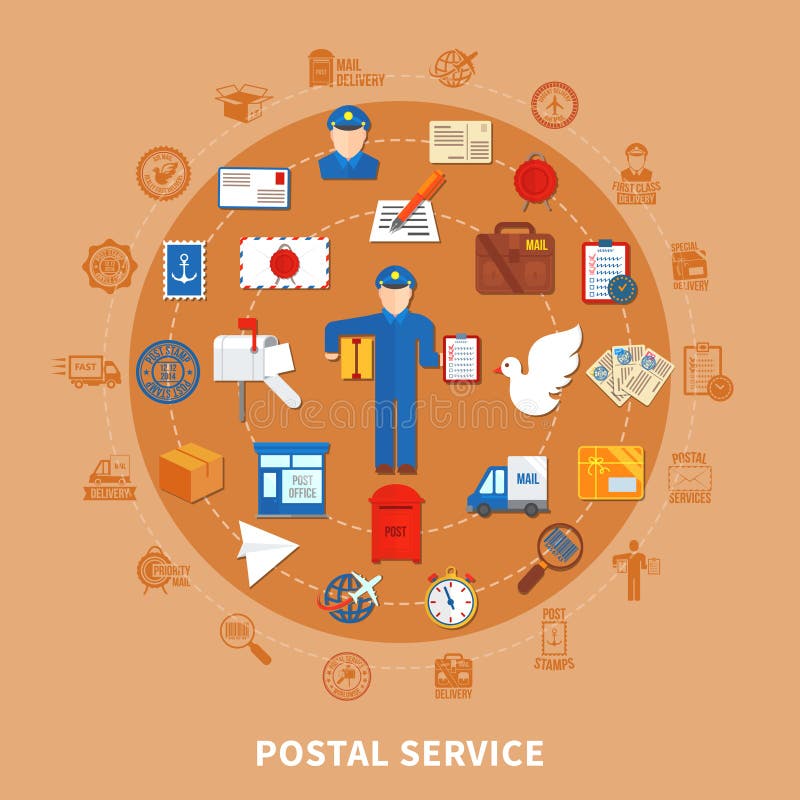 Communication with Postal Envelope Stock Vector - Illustration of ...
