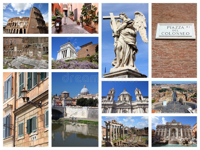 Postal De Roma Collage Fotos de stock - Fotos libres de regalías de ...