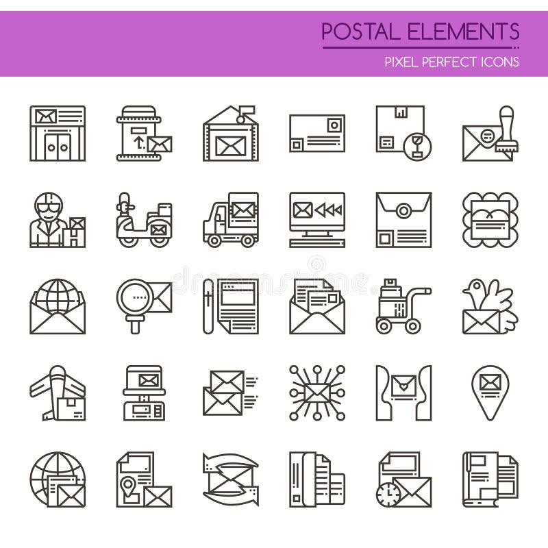 Postal Elements stock vector. Illustration of postman - 94653375