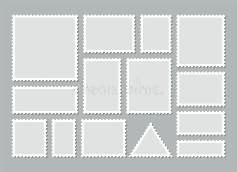 Postal Empty Stamps. Postmark Labels Set. Vector Illustration Stock ...