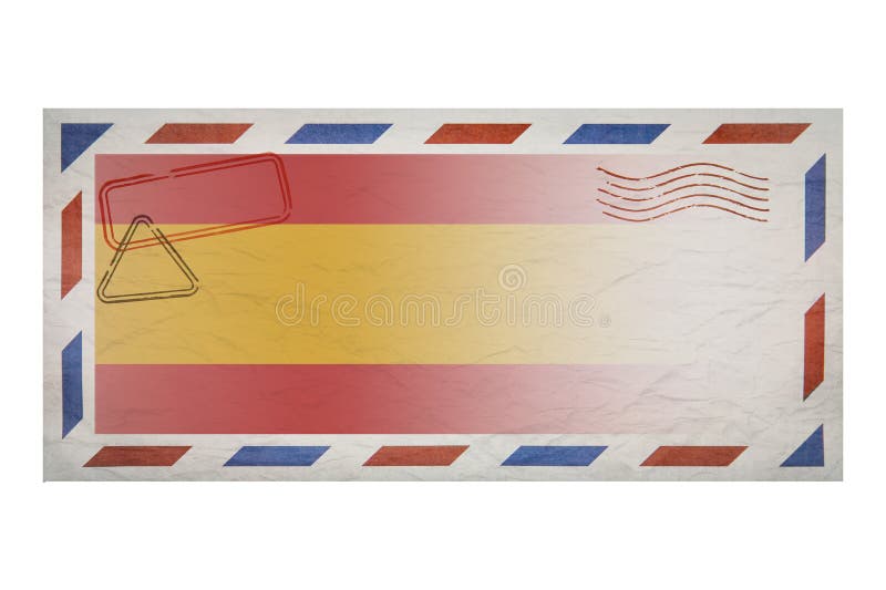Postal Envelope. Envelope with the Image Flag of Spain. Spanish Flag ...